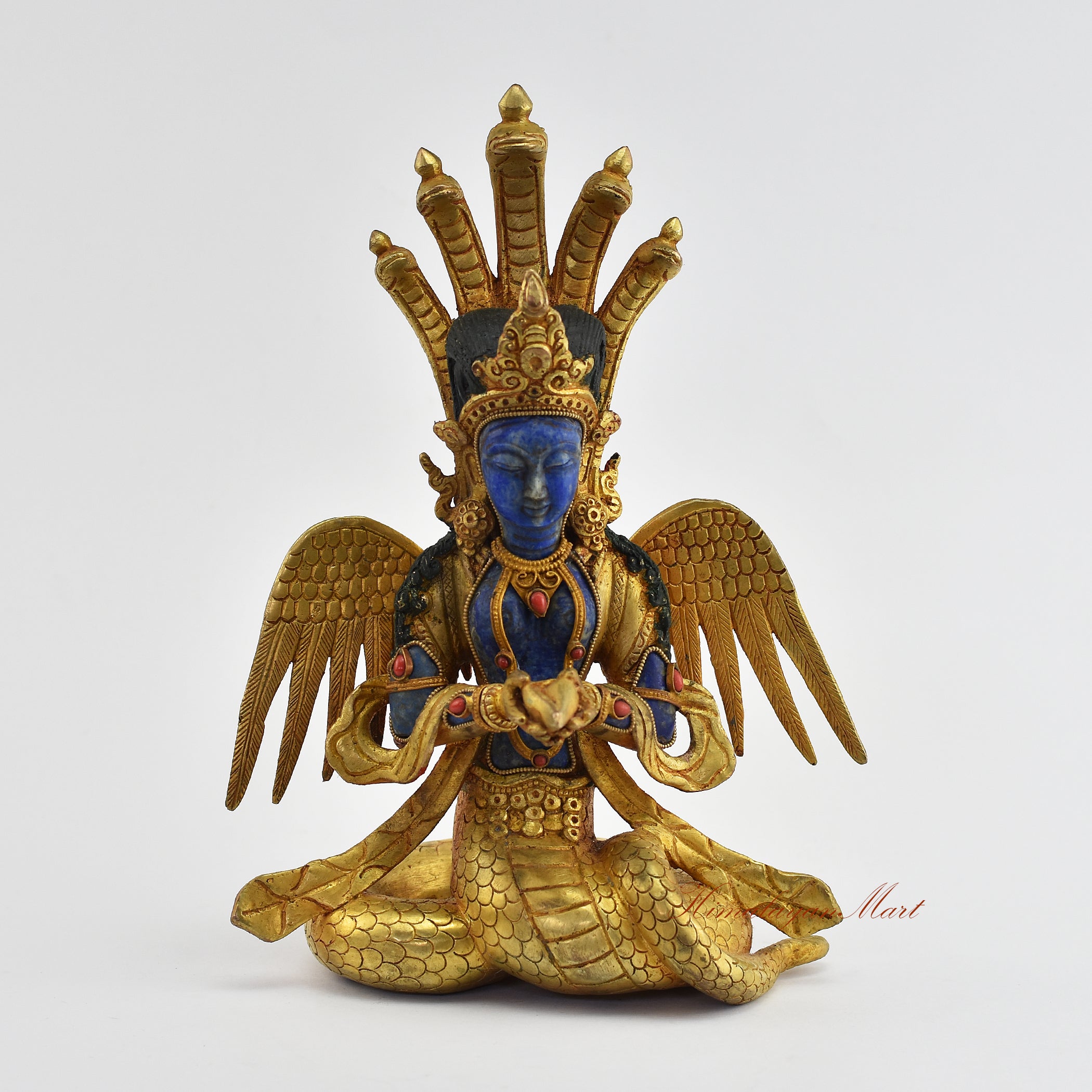 Gold-Plated Naga Kanya Statue Celestial Guardian of the Three Worlds ...