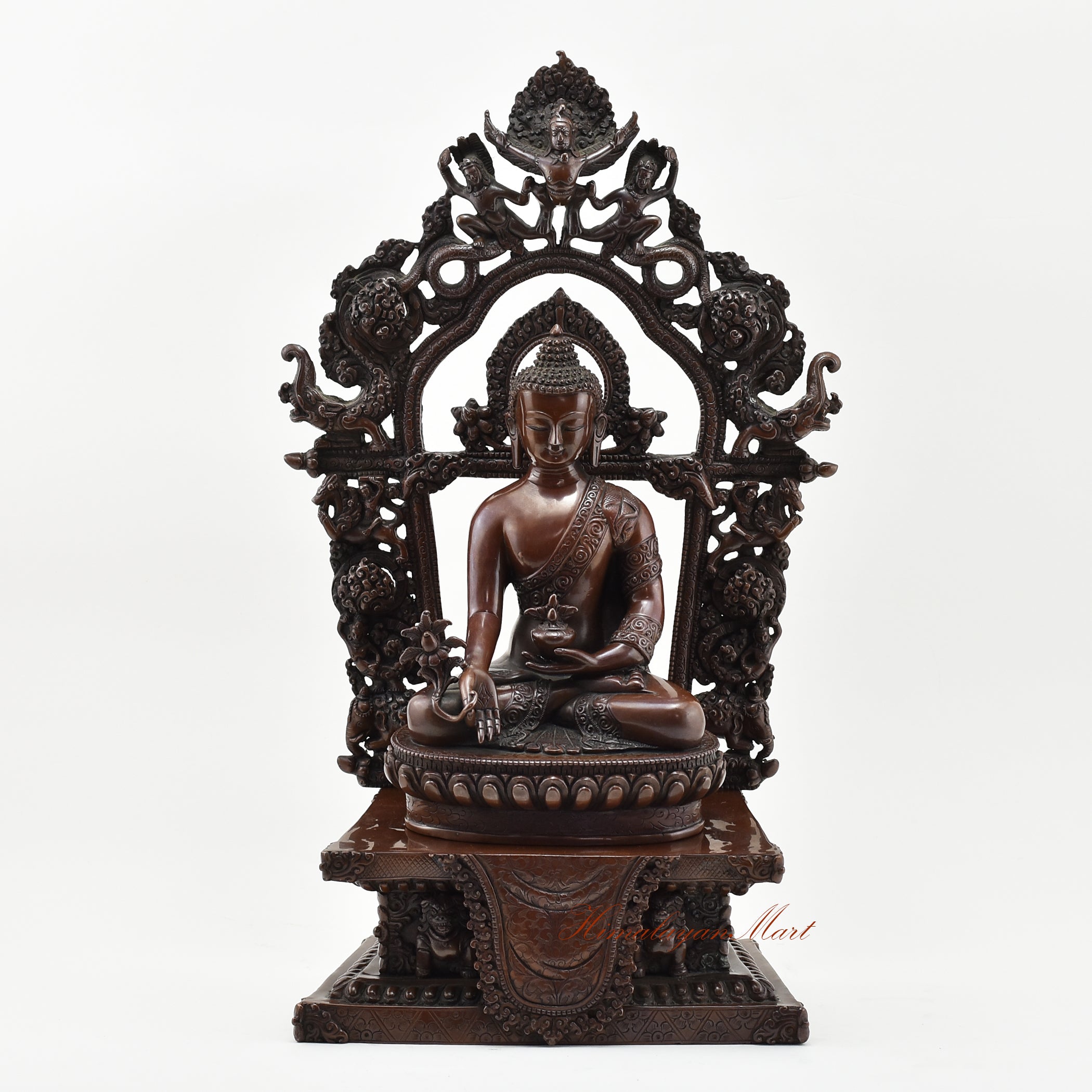 Medicine Buddha on Throne Statue Finely Handcrafted in Patan, Nepal ...