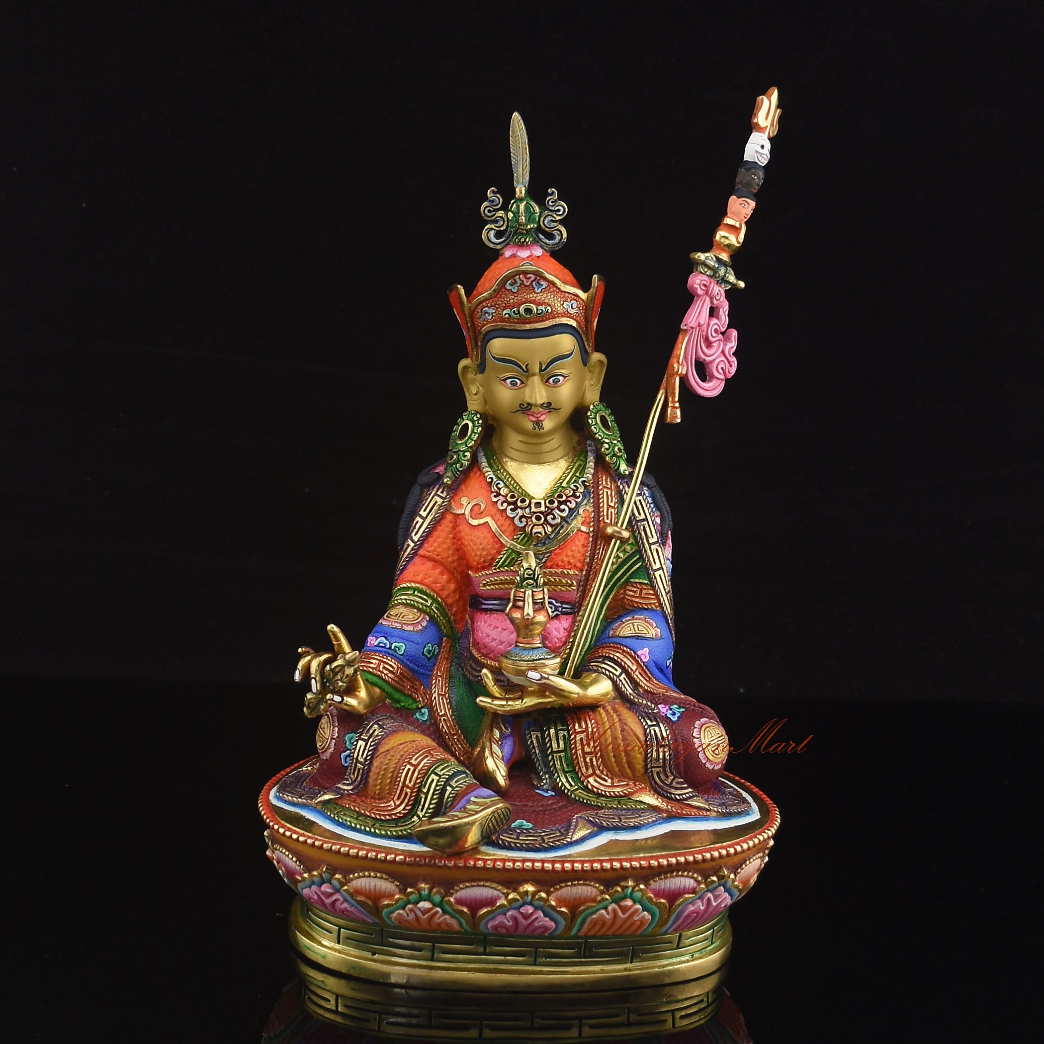 Painted Guru Rinpoche Statue Enrich Ritual Journey Hand-Painted Guru ...