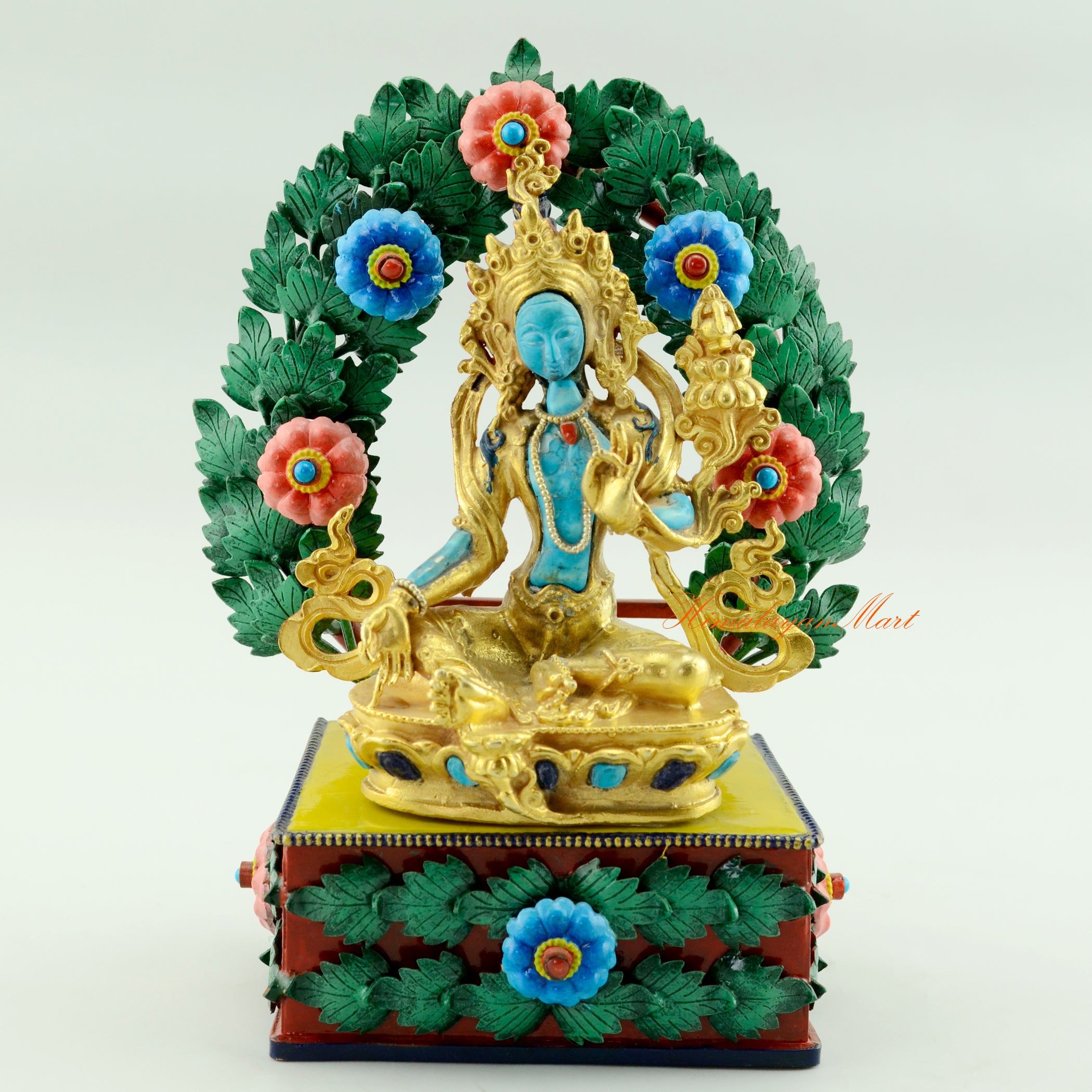 Small Green-Tara Throne Sculpture A Symbol of Compassion & Protection ...