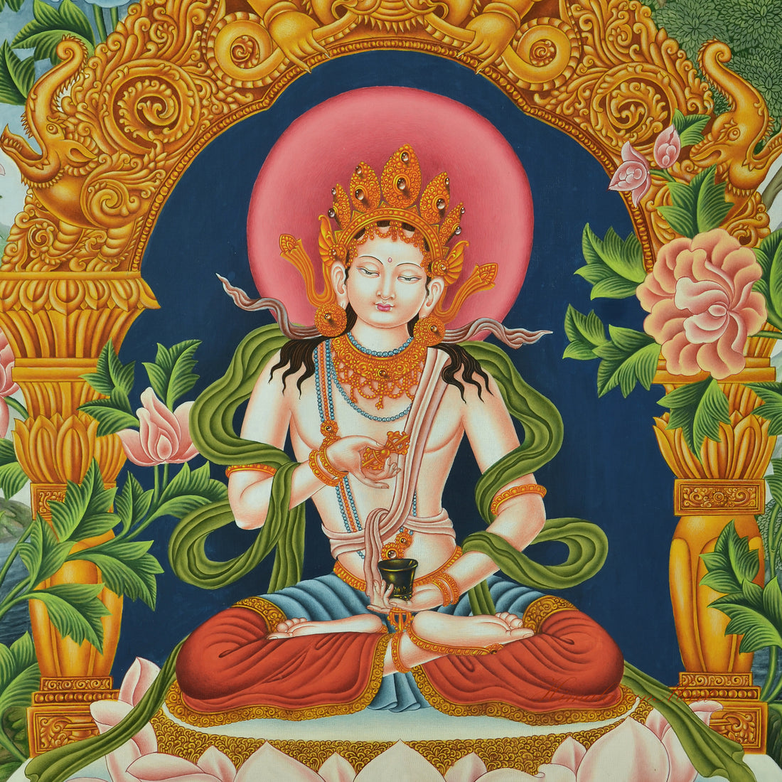 Vajrasattva Newari Thangka | Paubha Painting – The Sacred Art of Nepal ...