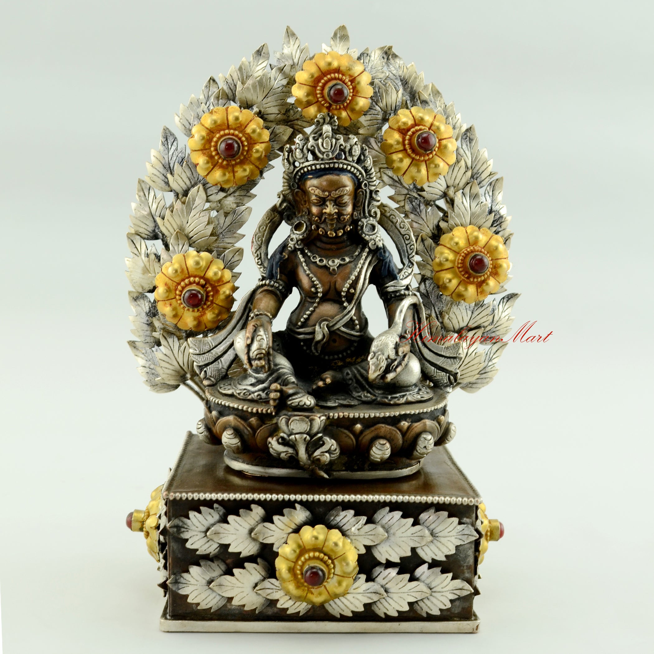 Yellow-Dzambhala Small Framed Statue A Symbol of Prosperity Abundance ...